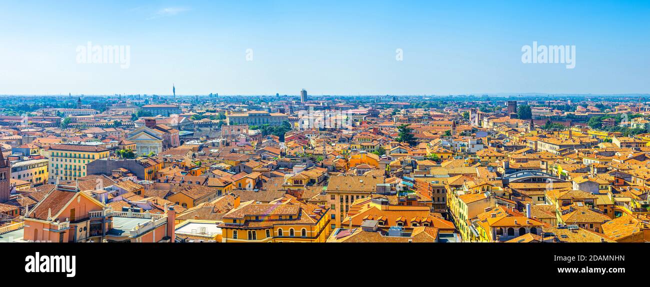 Aerial panoramic view of Verona city historical centre Citta Antica ...