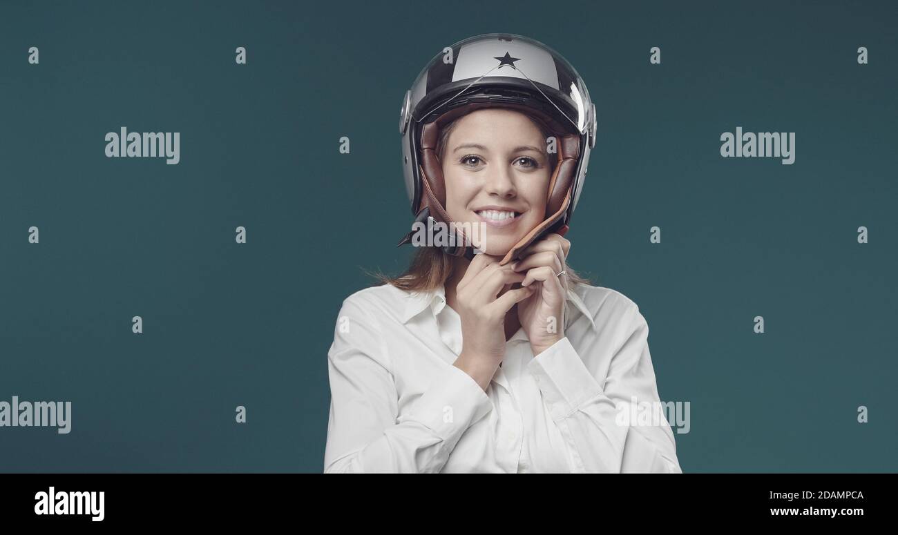 Old woman wearing helmet isolated hi-res stock photography and images ...
