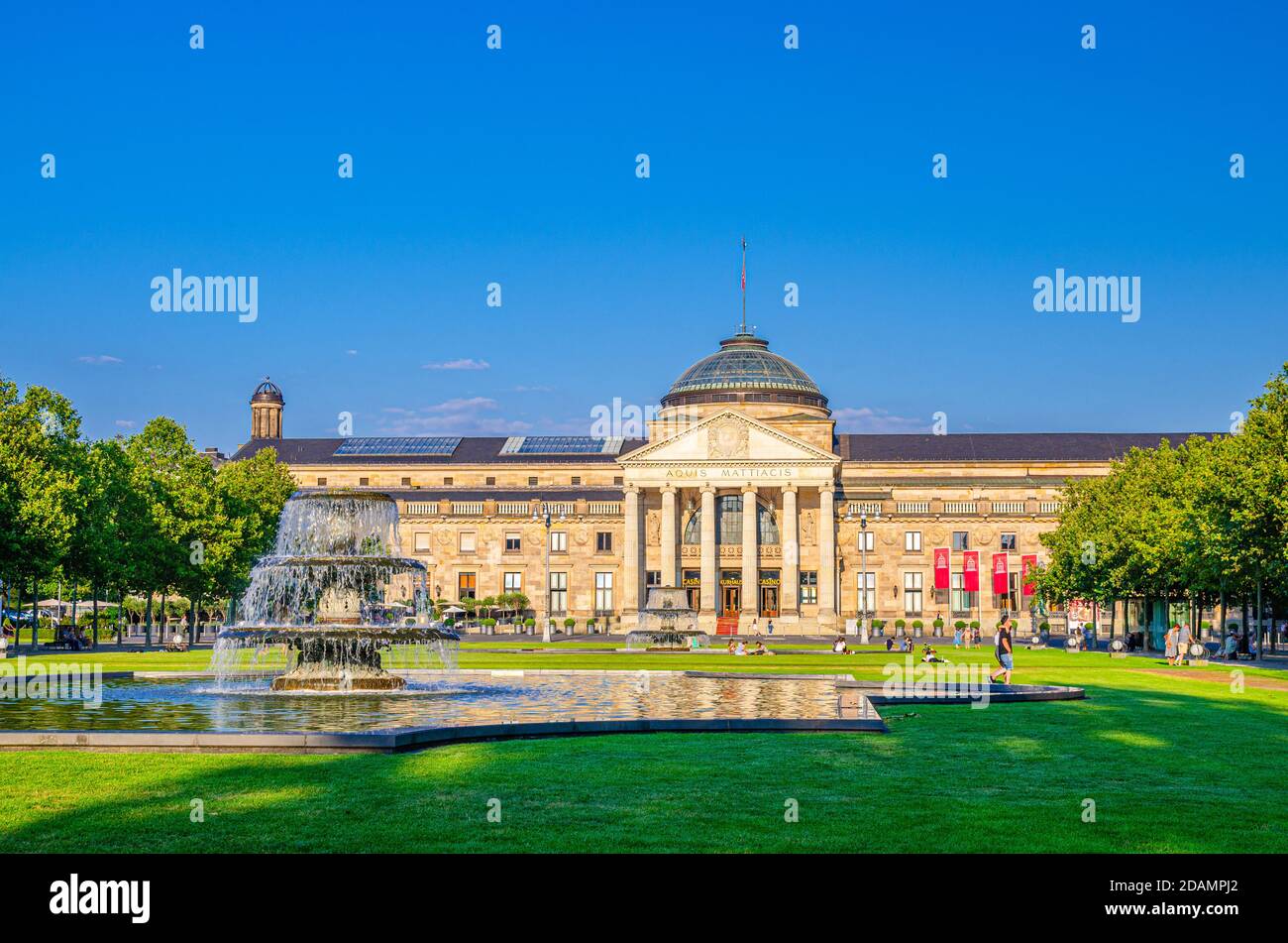 Wiesbaden, Germany, August 24, 2019: Kurhaus or cure house spa and ...