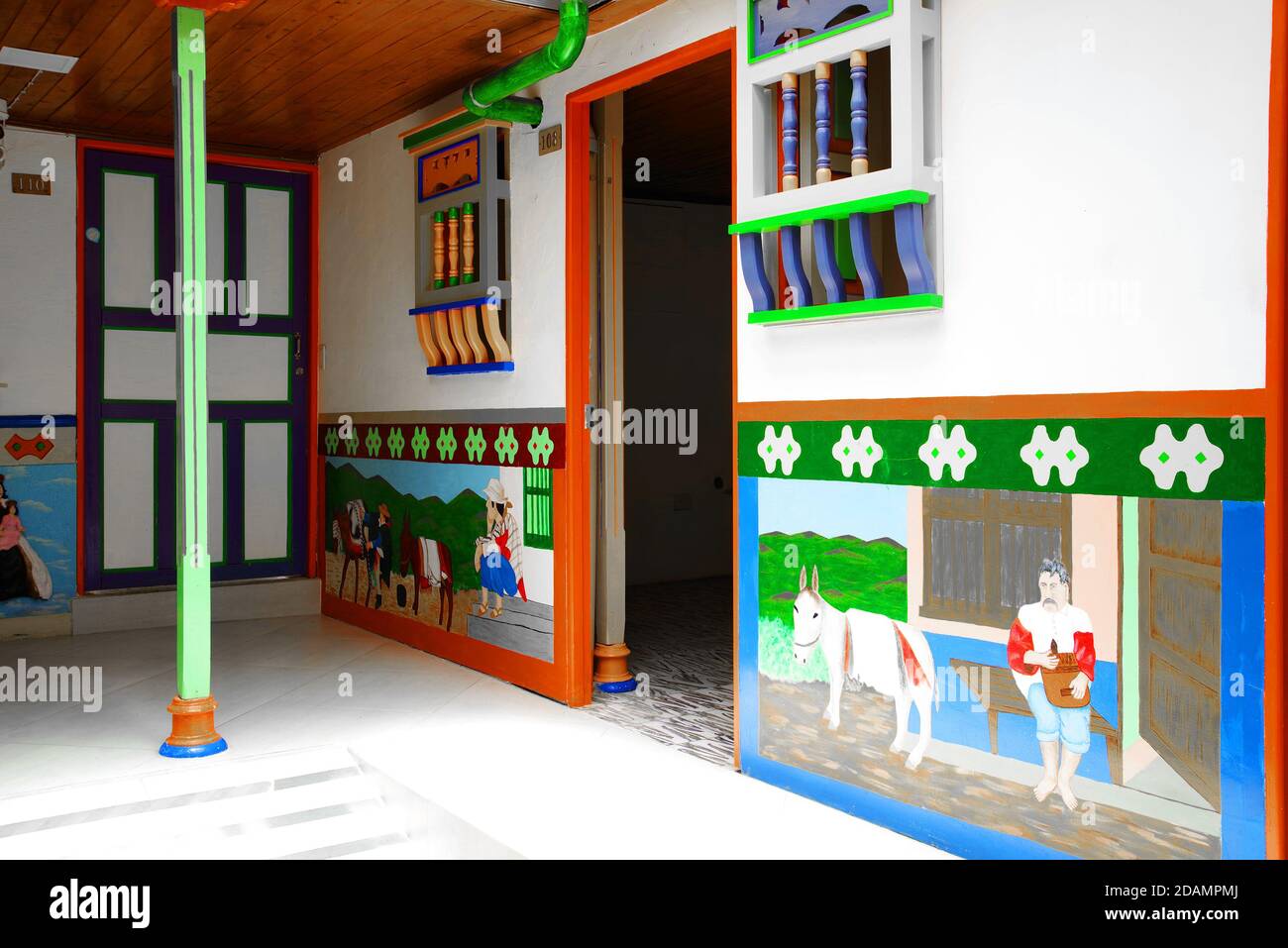 Colorful streets of Guatape city in Colombia, South America Stock Photo ...