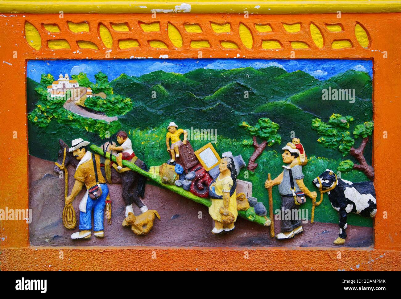 Colorful streets of Guatape city in Colombia, South America Stock Photo ...