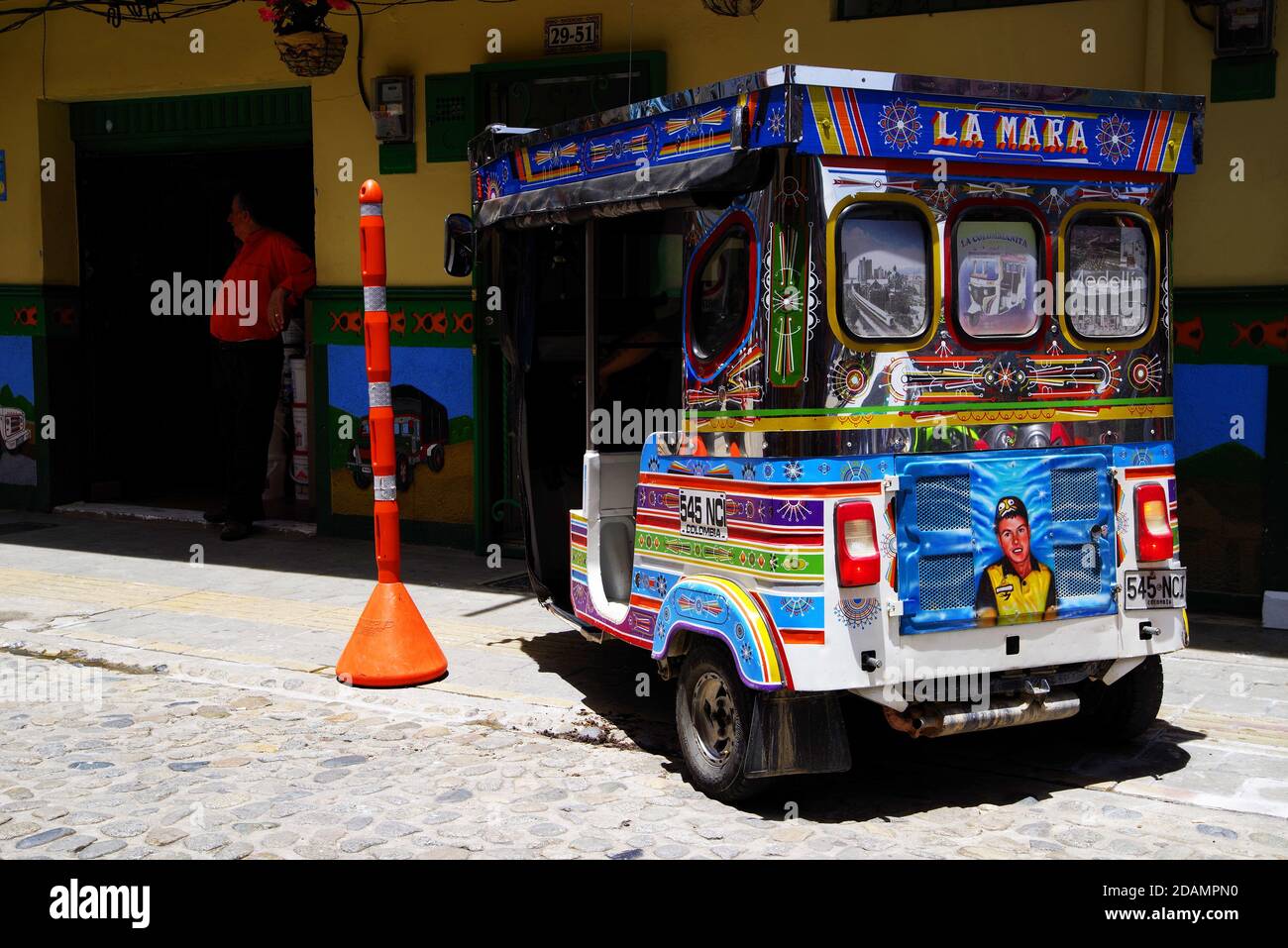 Colorful streets of Guatape city in Colombia, South America Stock Photo ...