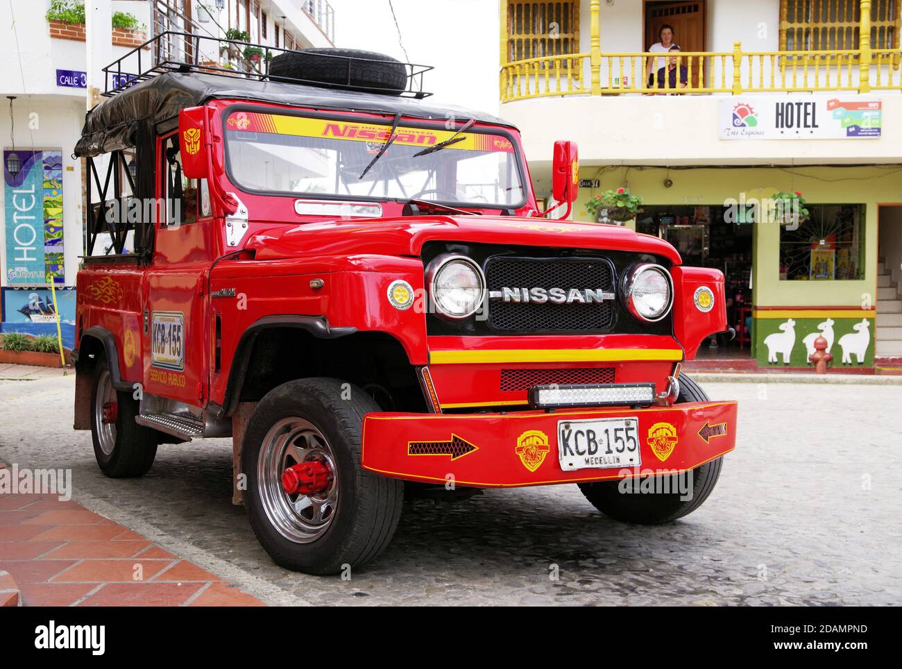 Colorful streets of Guatape city in Colombia, South America Stock Photo ...