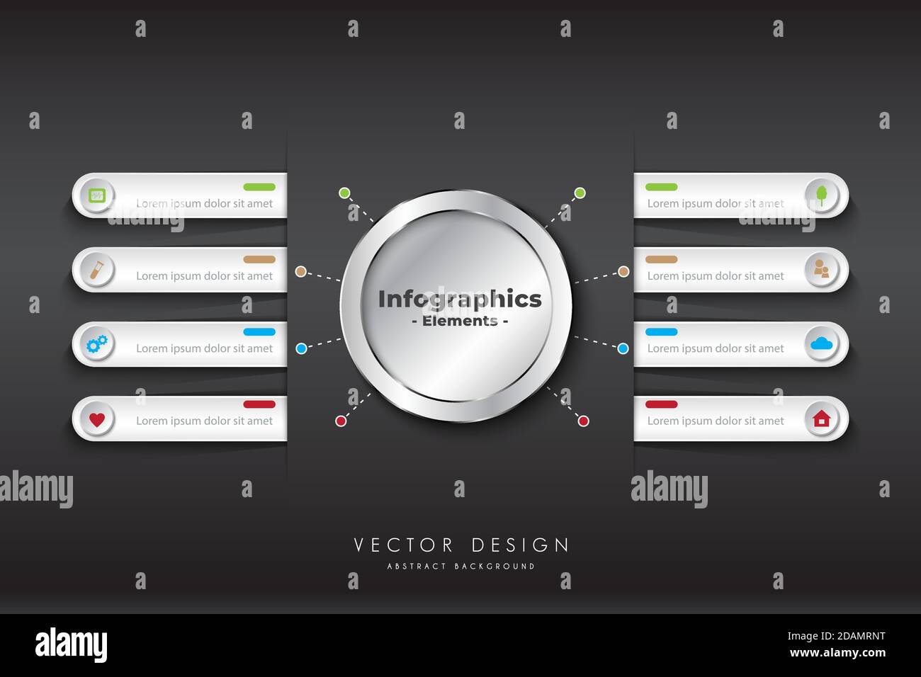 Infographic design template with metallic background Vector ...