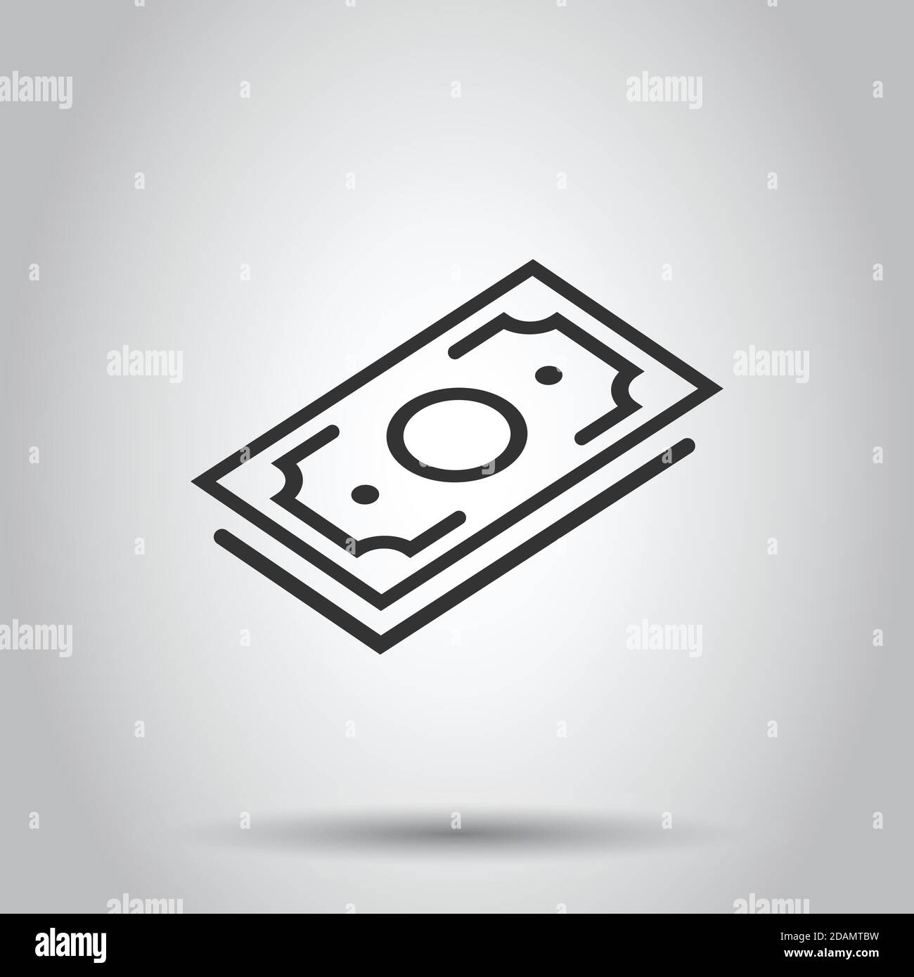 Money stack icon in flat style. Exchange cash vector illustration on ...