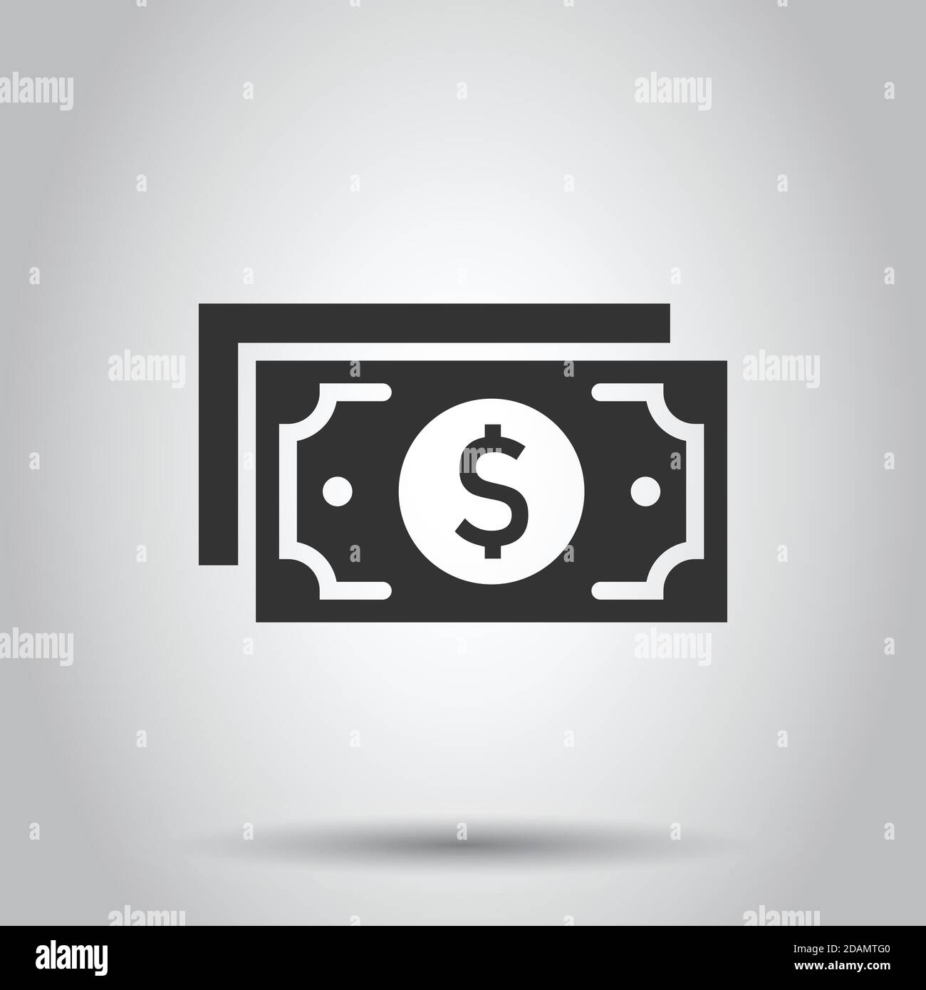 Money stack icon in flat style. Exchange cash vector illustration on ...