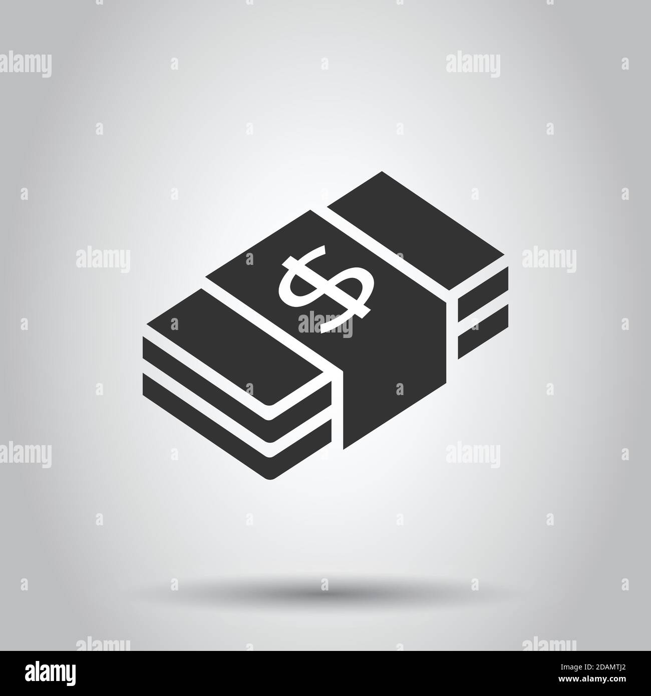 Money stack icon in flat style. Exchange cash vector illustration on ...