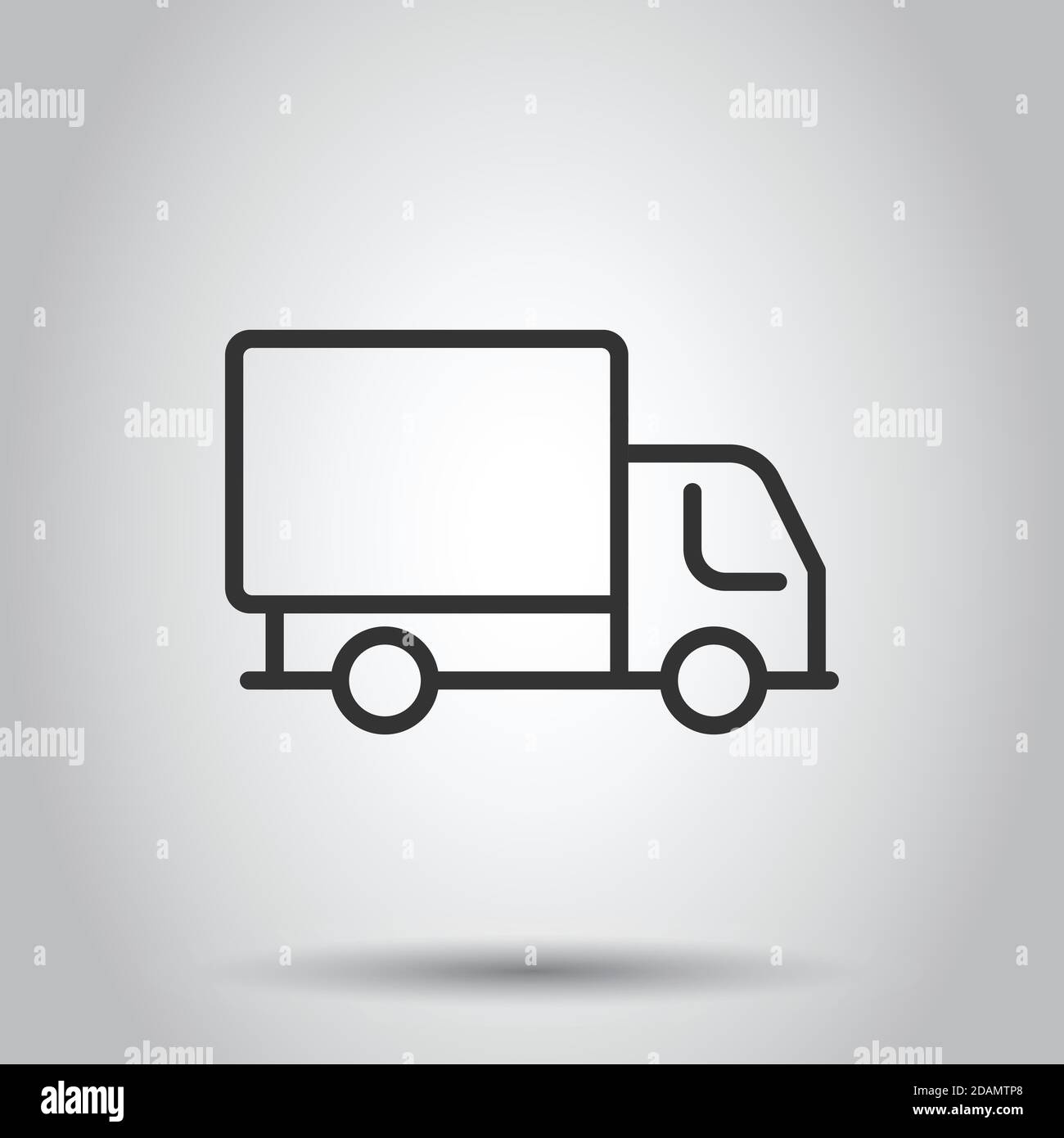 Delivery truck icon in flat style. Van vector illustration on white ...