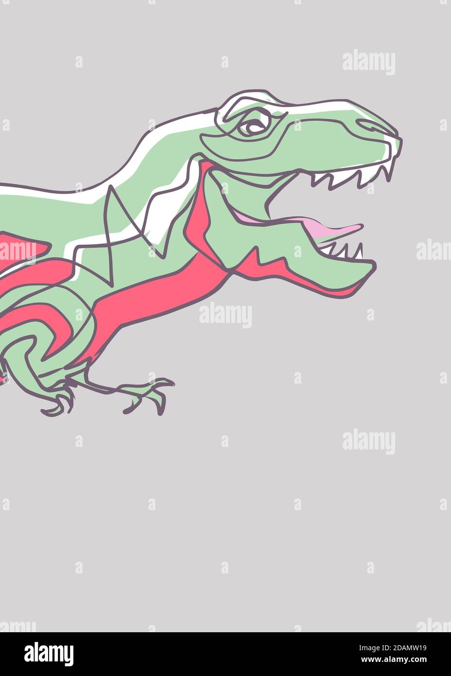 Hand drawn illustration or drawing of T-rex Stock Photo - Alamy