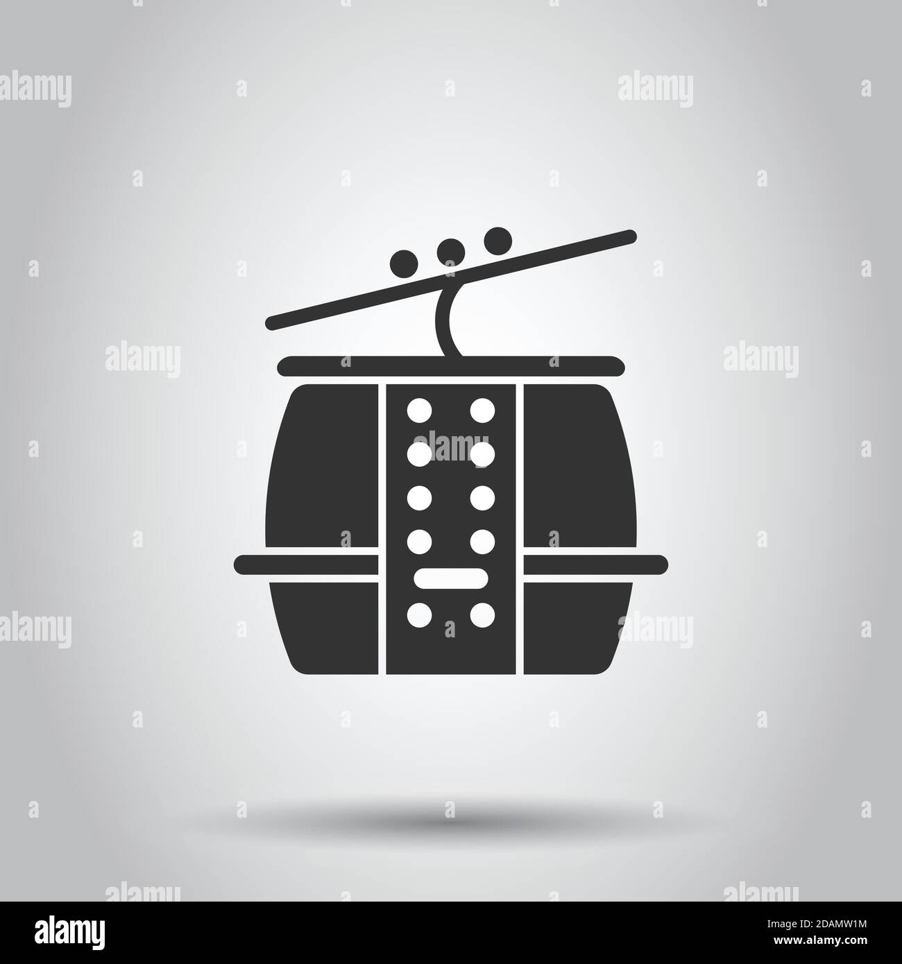 Cable car icon in flat style. Elevator cabin vector illustration on ...