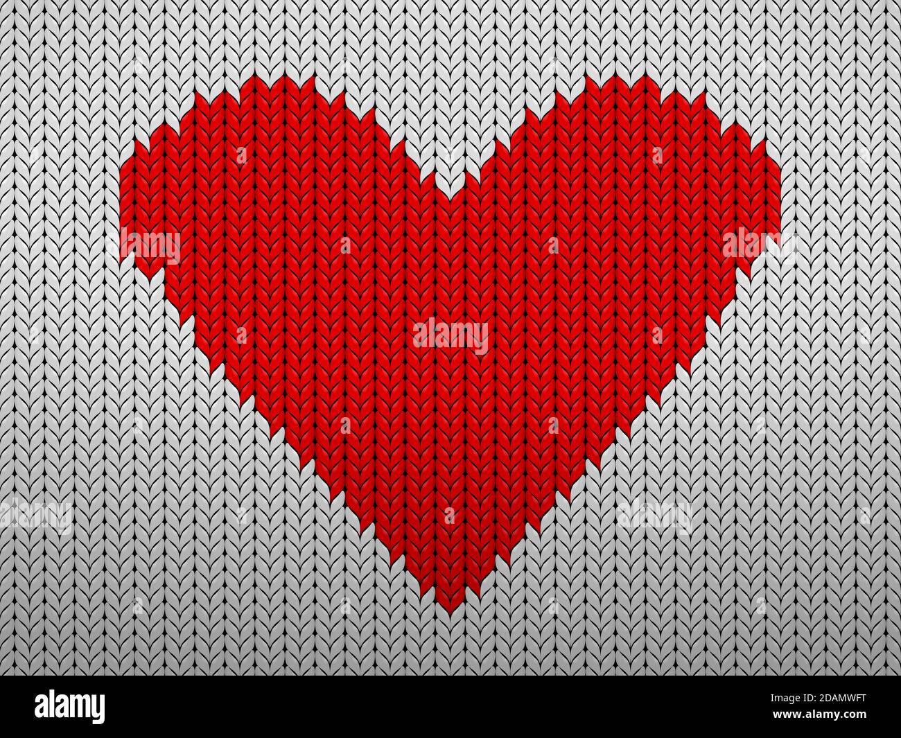 Knitted pattern background with heart. Vector illustration Stock Photo ...