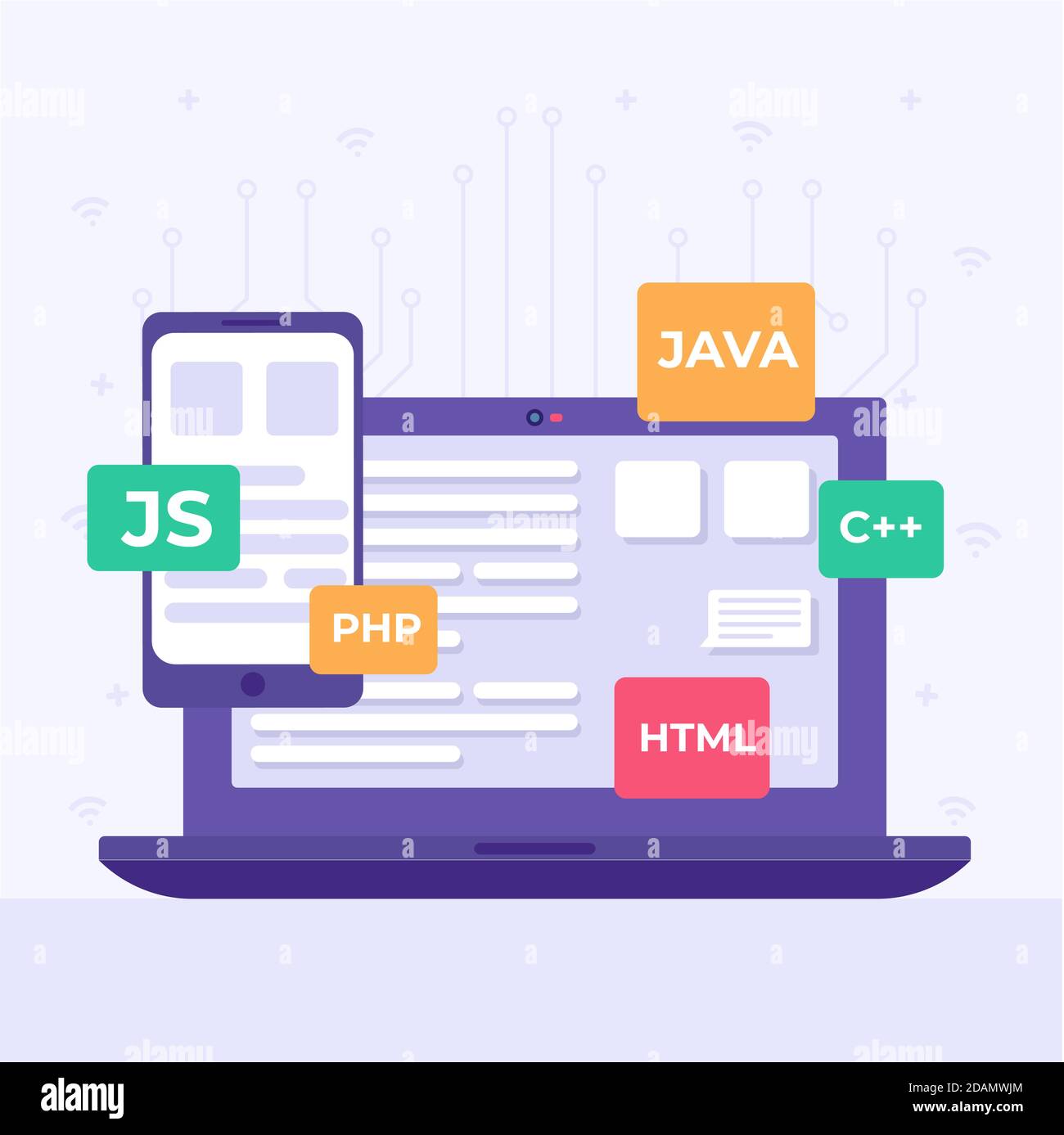 App development illustration illustration Vector Stock Vector Image ...