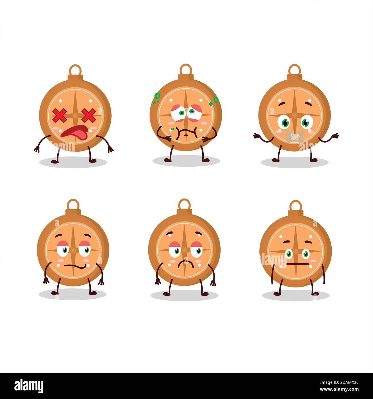 Compass cookies cartoon character with nope expression Stock Vector ...