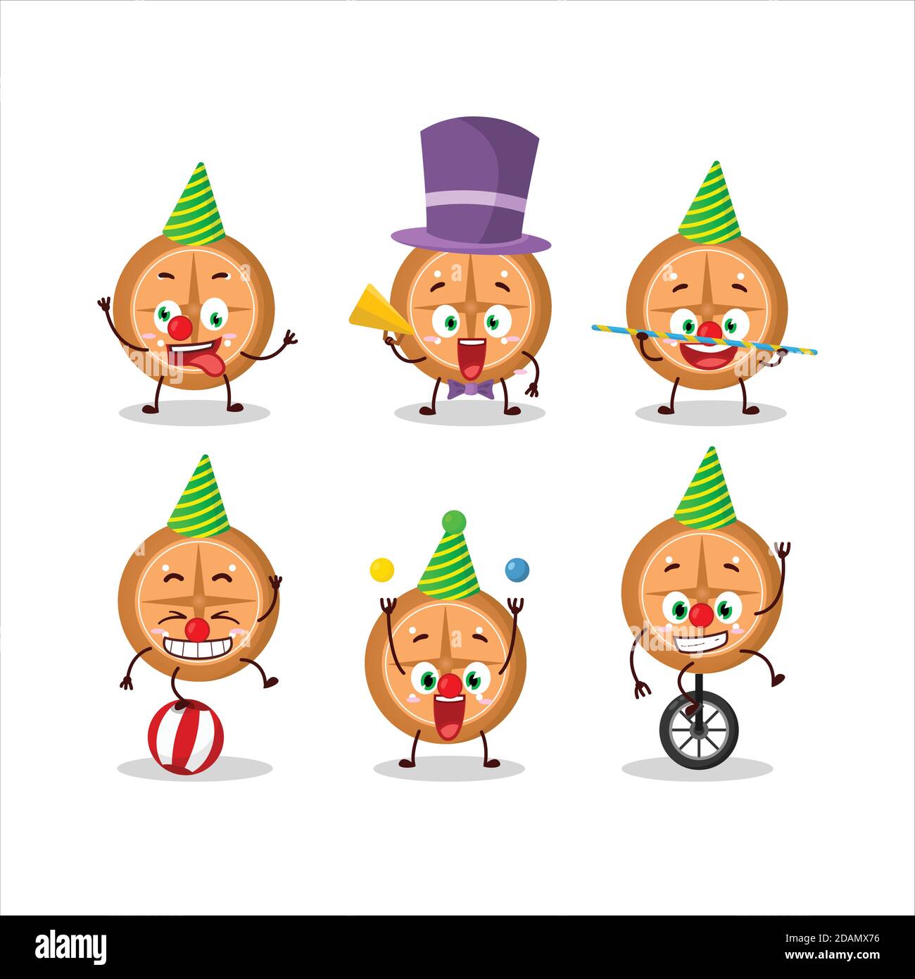 Cartoon character of compass cookies with various circus shows Stock ...