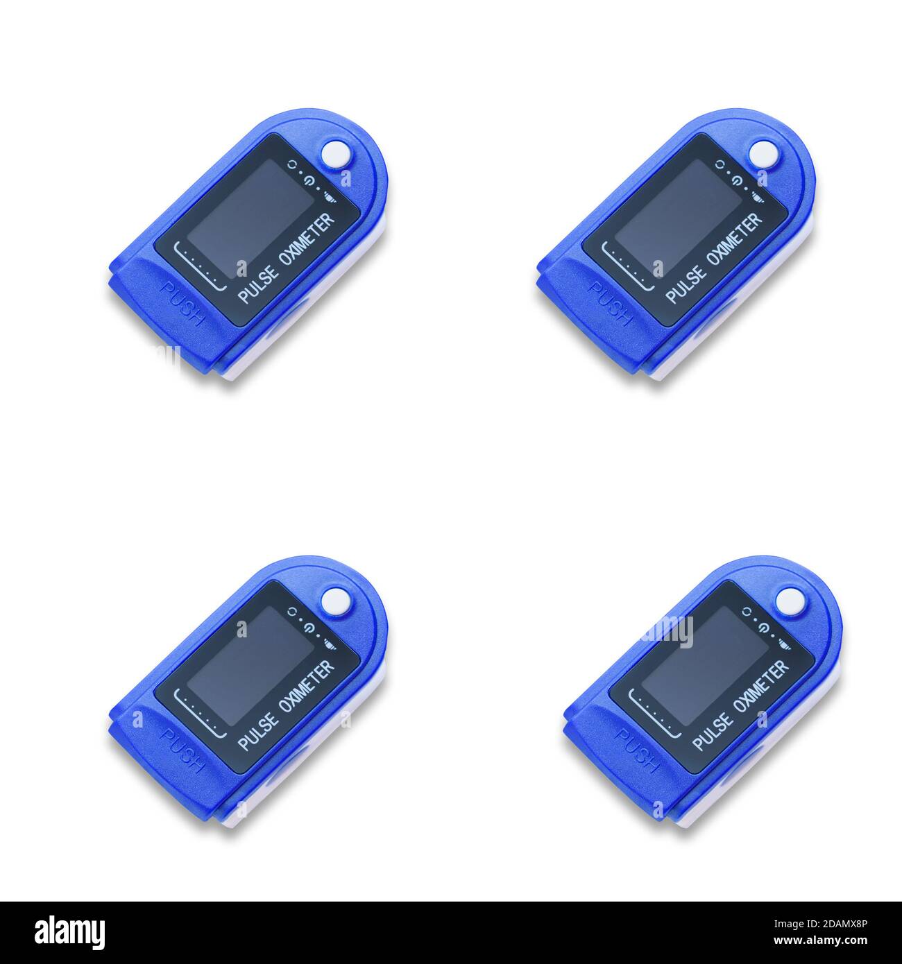 Seamless pattern. Portable blue Pulse Oximeter on isolated white ...