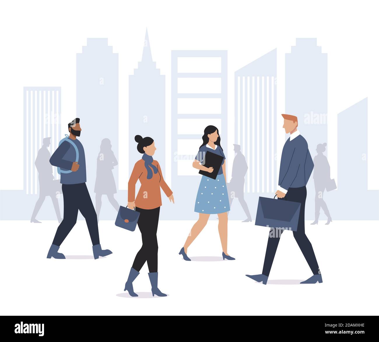 Young woman man standing outdoors Stock Vector Images - Alamy