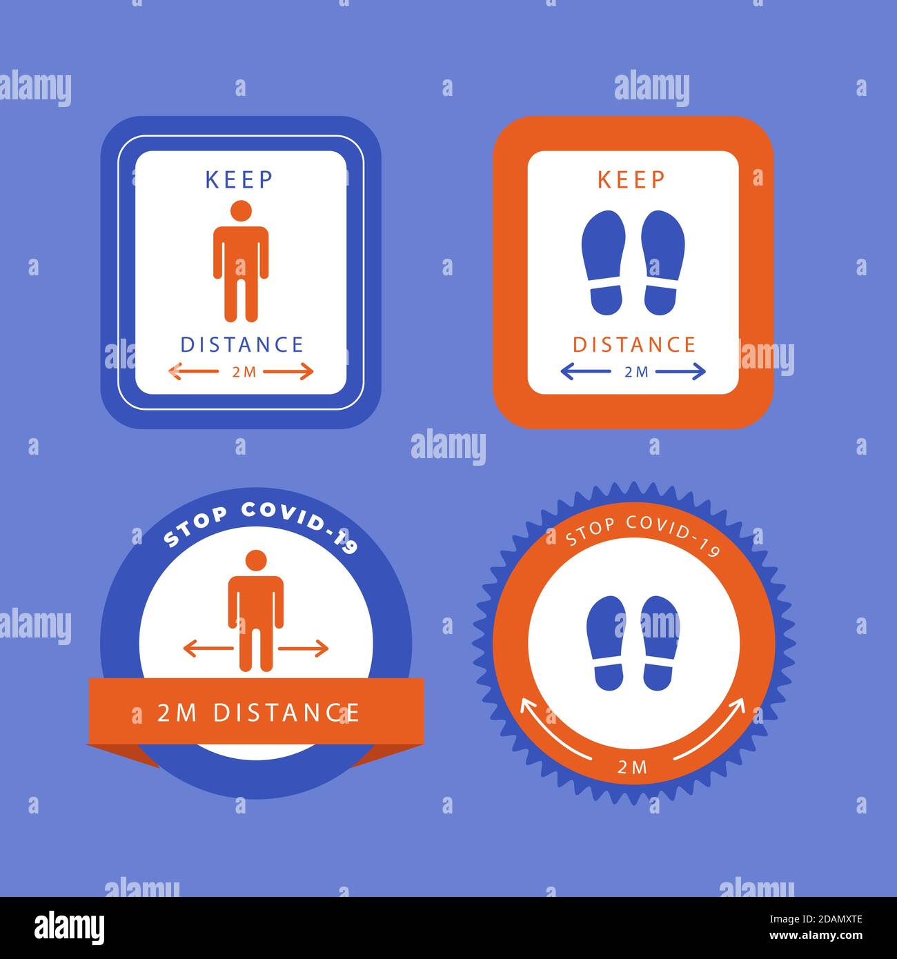 Collection of keep distance signs Vector illustration Stock Vector ...