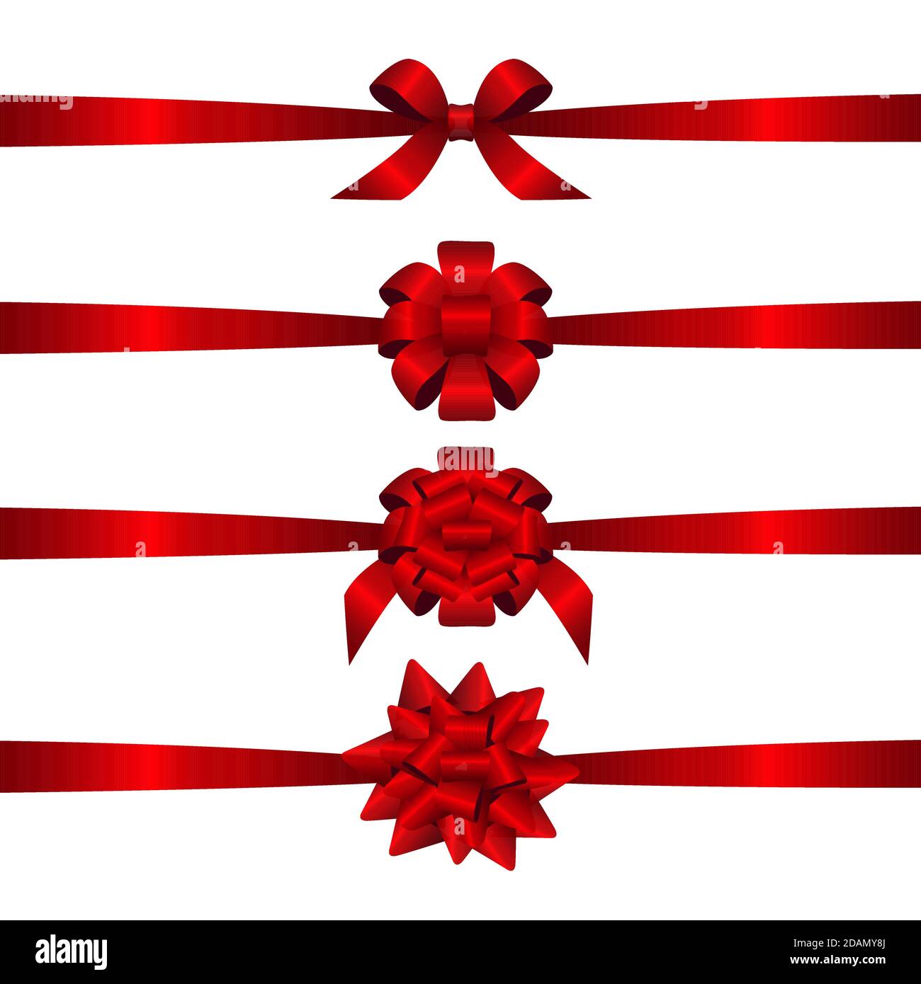 Realistic christmas ribbon collection Vector illustration Stock Vector ...