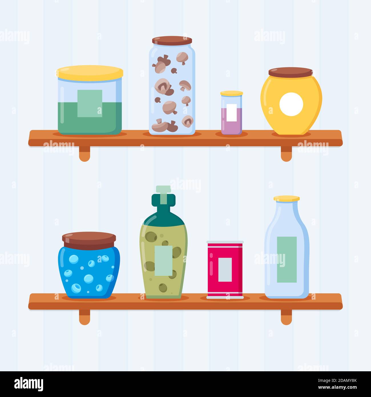Flat pantry collection illustration illustration Vector Stock Vector ...