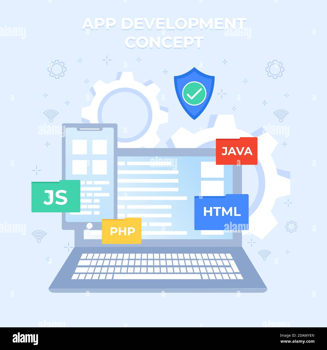 App development illustration illustration Vector Stock Vector Image ...