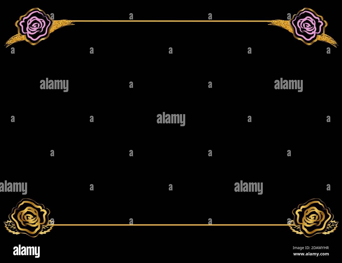 Borders pink roses Stock Vector Images - Alamy