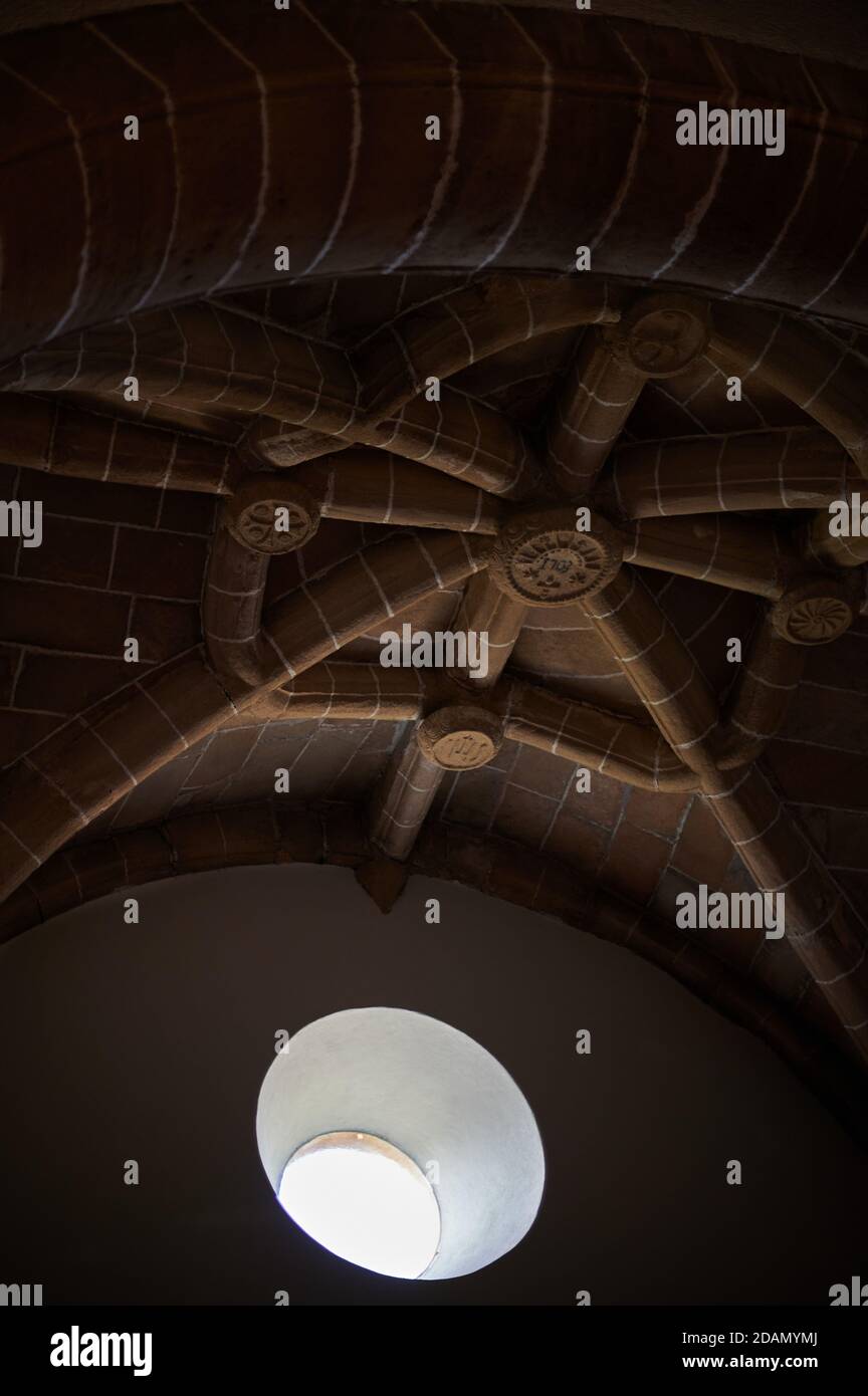 Vertical shot of a ceiling in the castle of Capdepera in Spain Stock ...