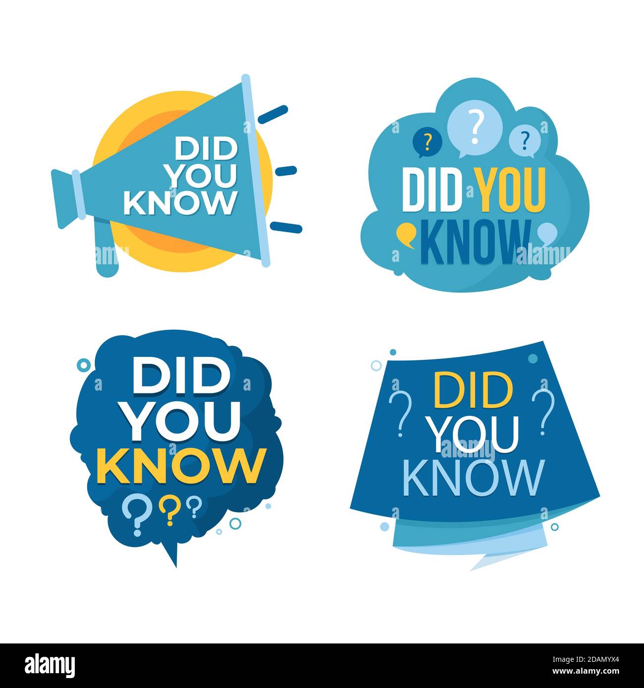 Did you know badges collection Vector illustration Stock Vector Image ...