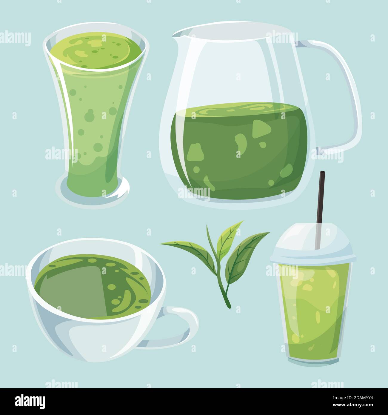 Matcha cocktail Stock Vector Images - Alamy