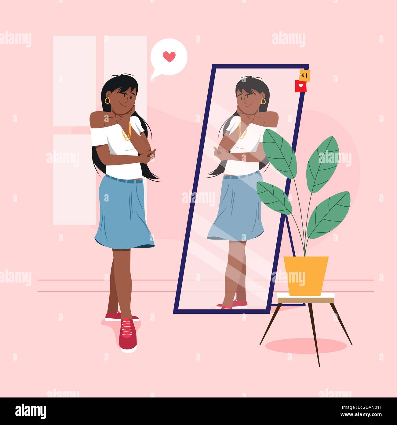 High self-esteem illustration illustration Vector Stock Vector Image ...