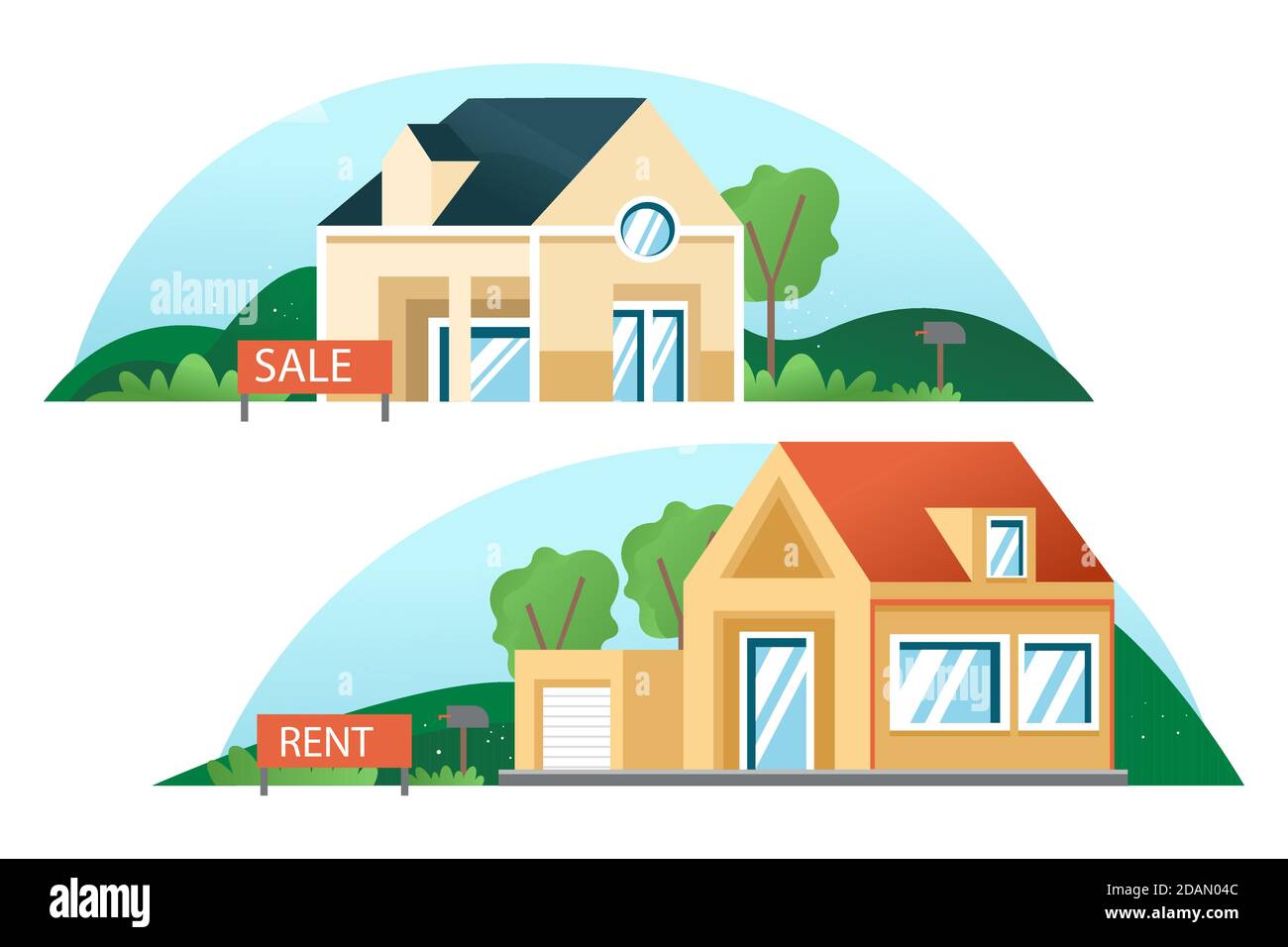 Houses for sale and rent set Vector illustration Stock Vector Image ...