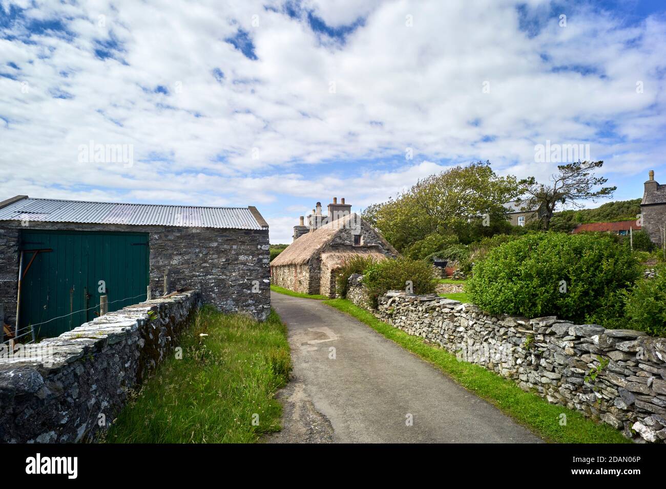 Lane in Cregneash the living museum, Isle of Man Stock Photo - Alamy