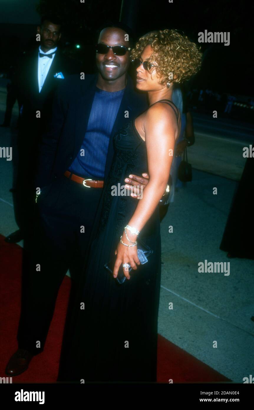 Pasadena, California, USA 6th April 1996 Singer Johnny Gill and guest ...
