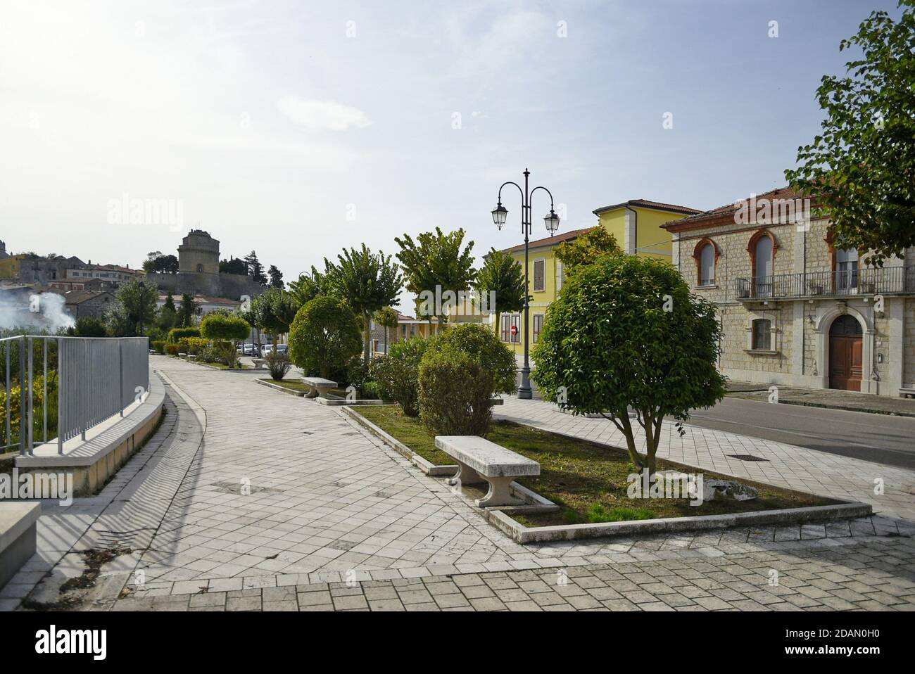 A narrow street among the old houses of Pontelandolfo, a medieval ...
