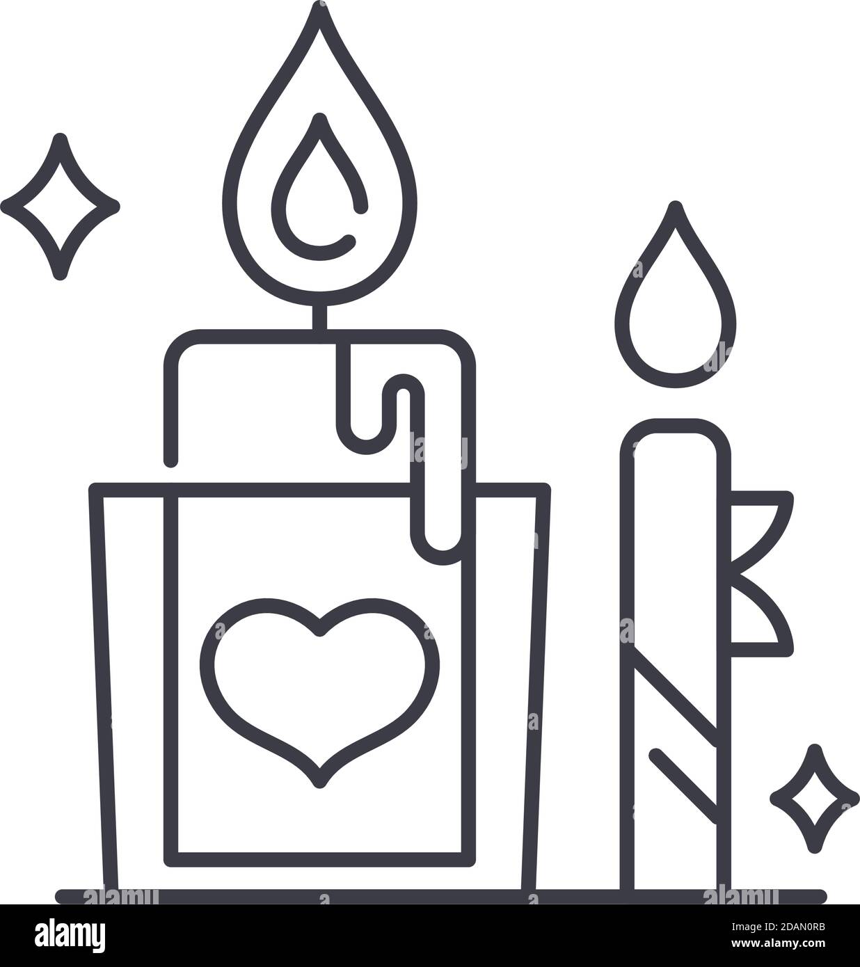 Candle icon, linear isolated illustration, thin line vector, web design sign, outline concept ...
