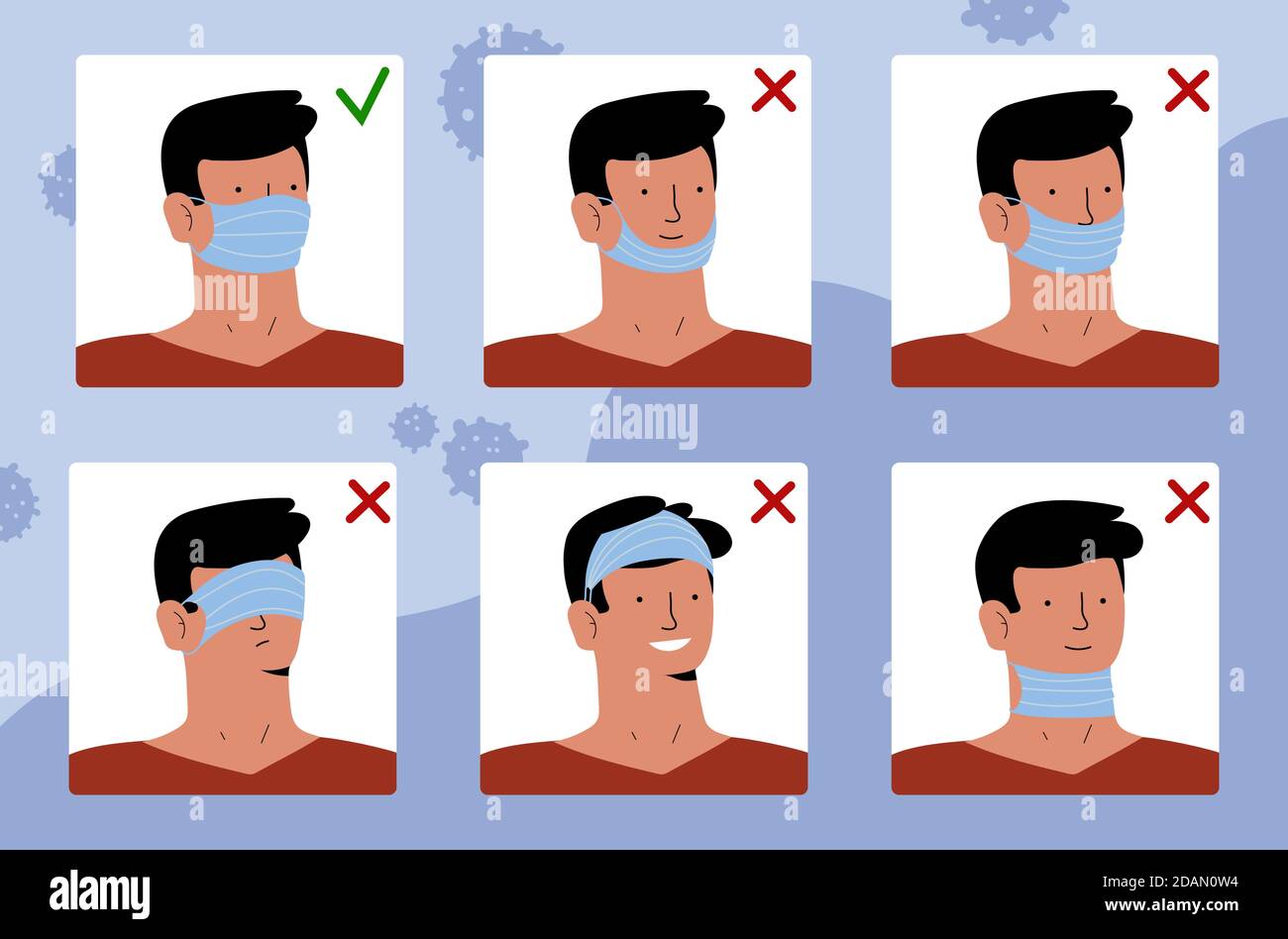 Person wearing face mark Stock Vector Images - Alamy