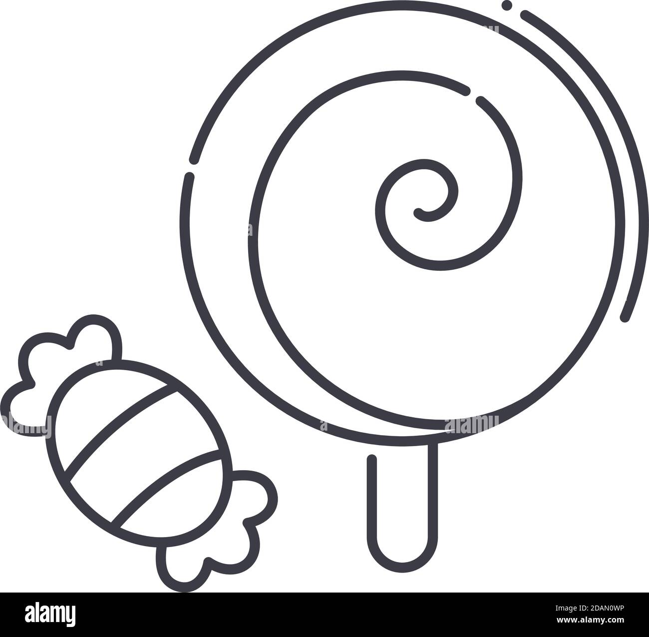 Candies lollipop icon, linear isolated illustration, thin line vector ...