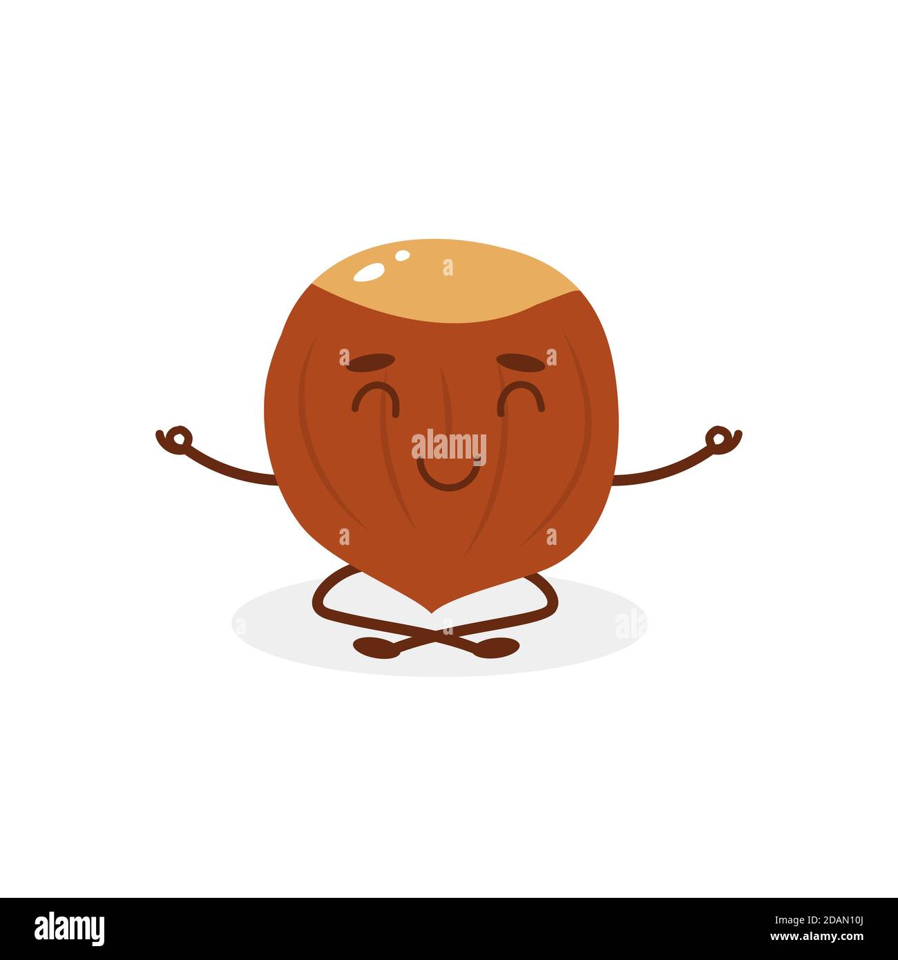 Funny cartoon character from hazelnut, who meditates Stock Vector Image ...