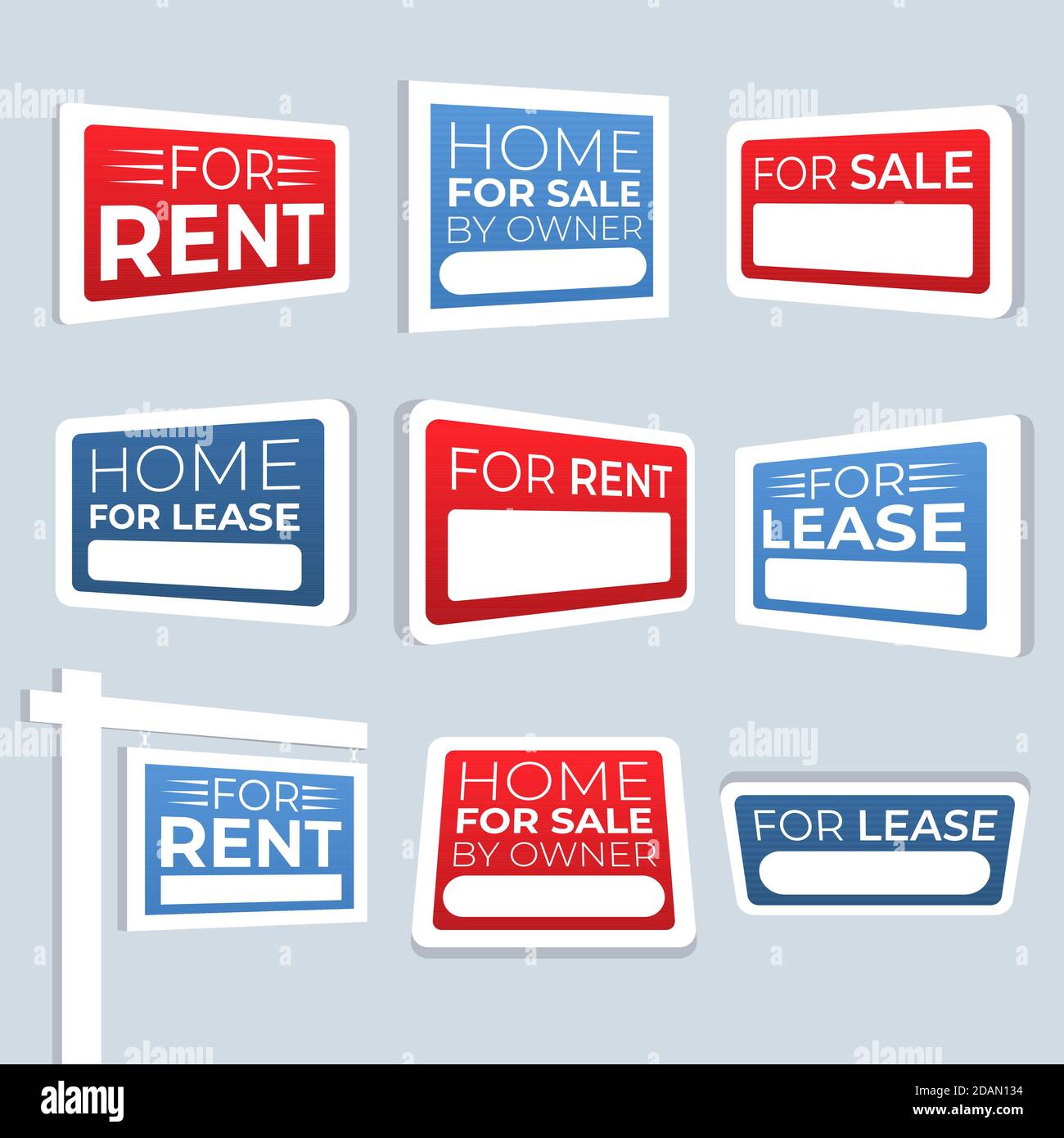 Sale real estate signs collection Vector illustration Stock Vector ...