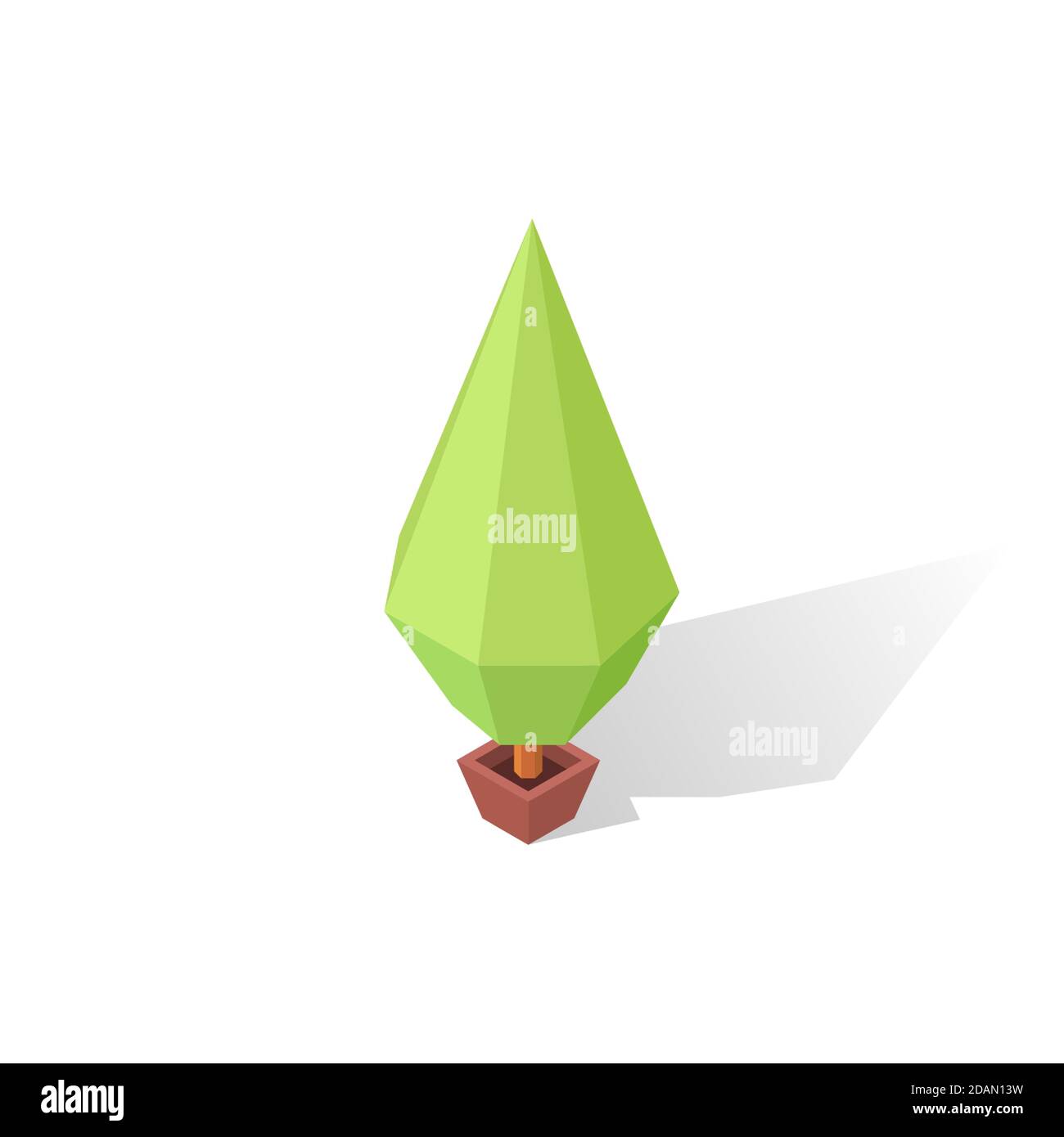 Isolated isometric polygonal coniferous tree on white background 5 ...