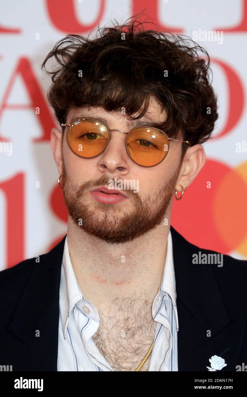 Tom Grennan attends The BRIT Awards 2018 held at The O2 Arena on ...