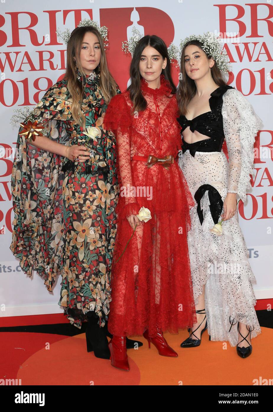 Este Haim, Danielle Haim and Alana Haim of Haim attend The BRIT Awards ...