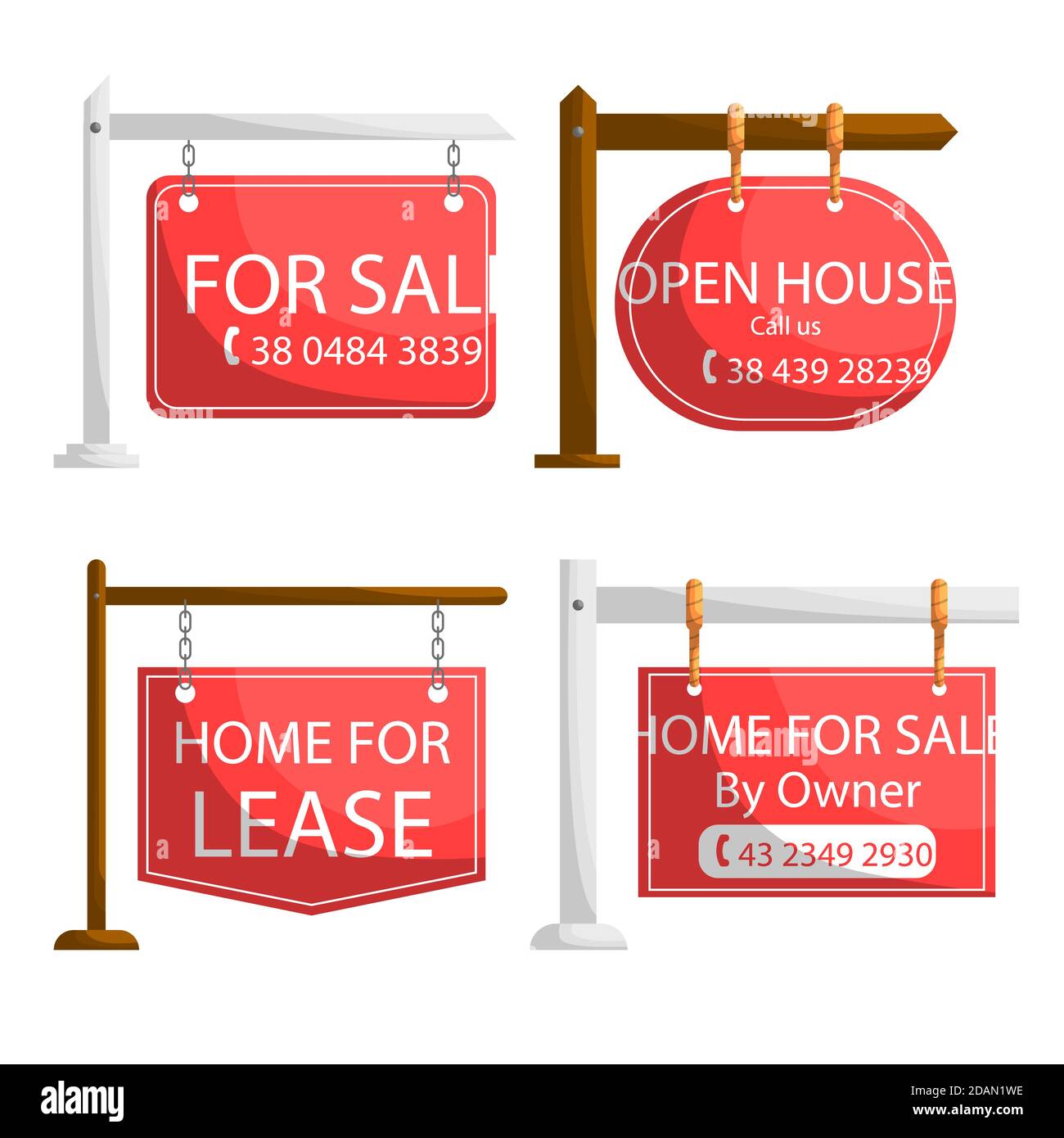 Sale real estate signs Vector illustration Stock Vector Image & Art - Alamy