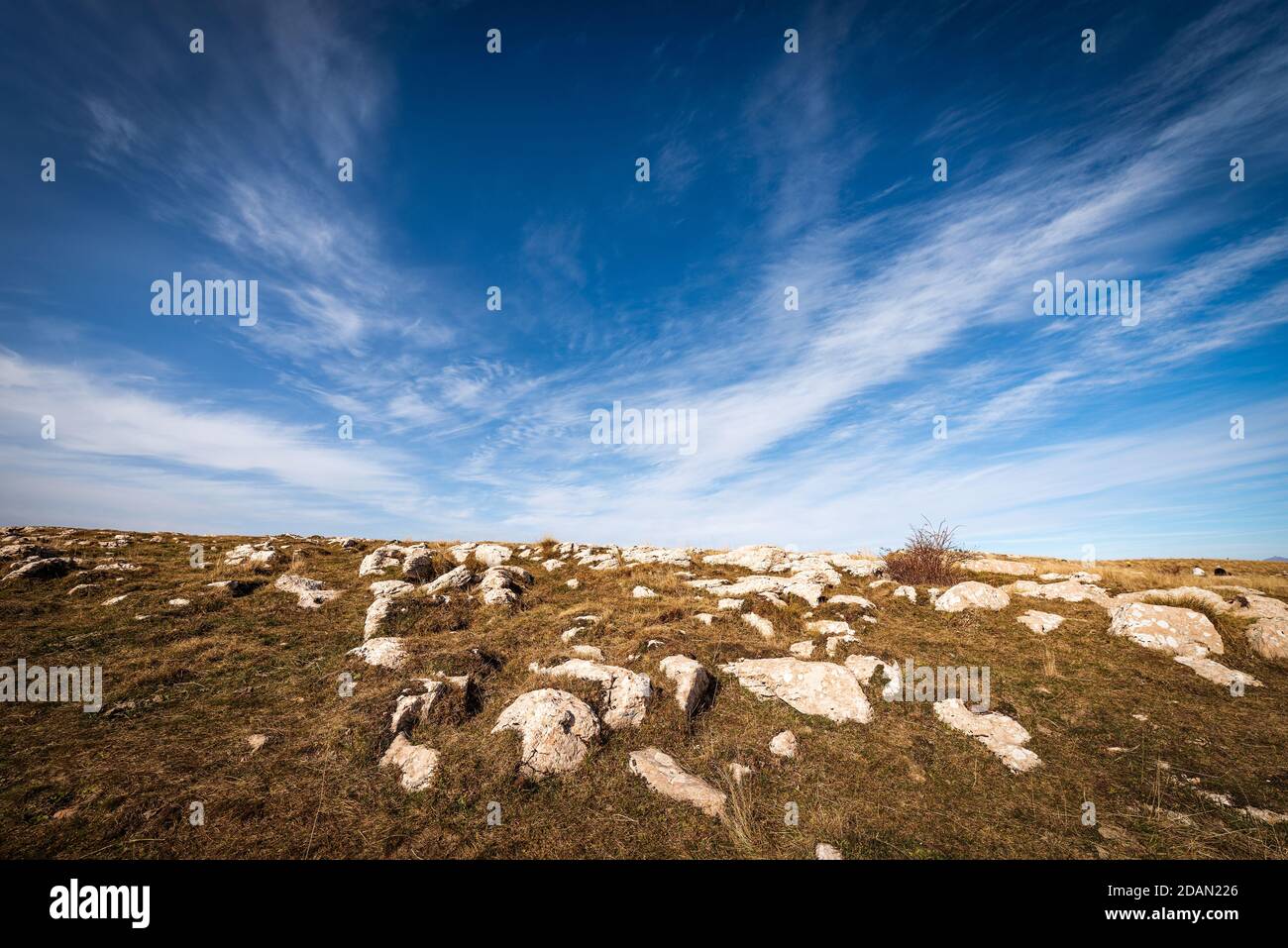 Landscape of the Lessinia Plateau (Altopiano della Lessinia), in autumn ...