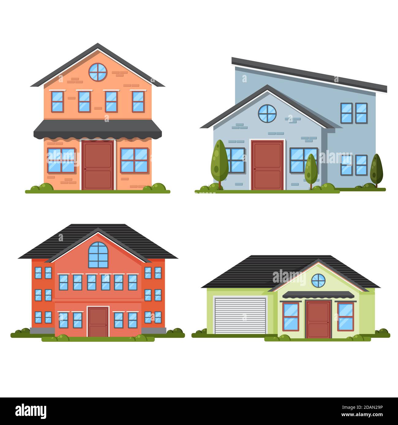 Flat design house set Vector illustration Stock Vector Image & Art - Alamy