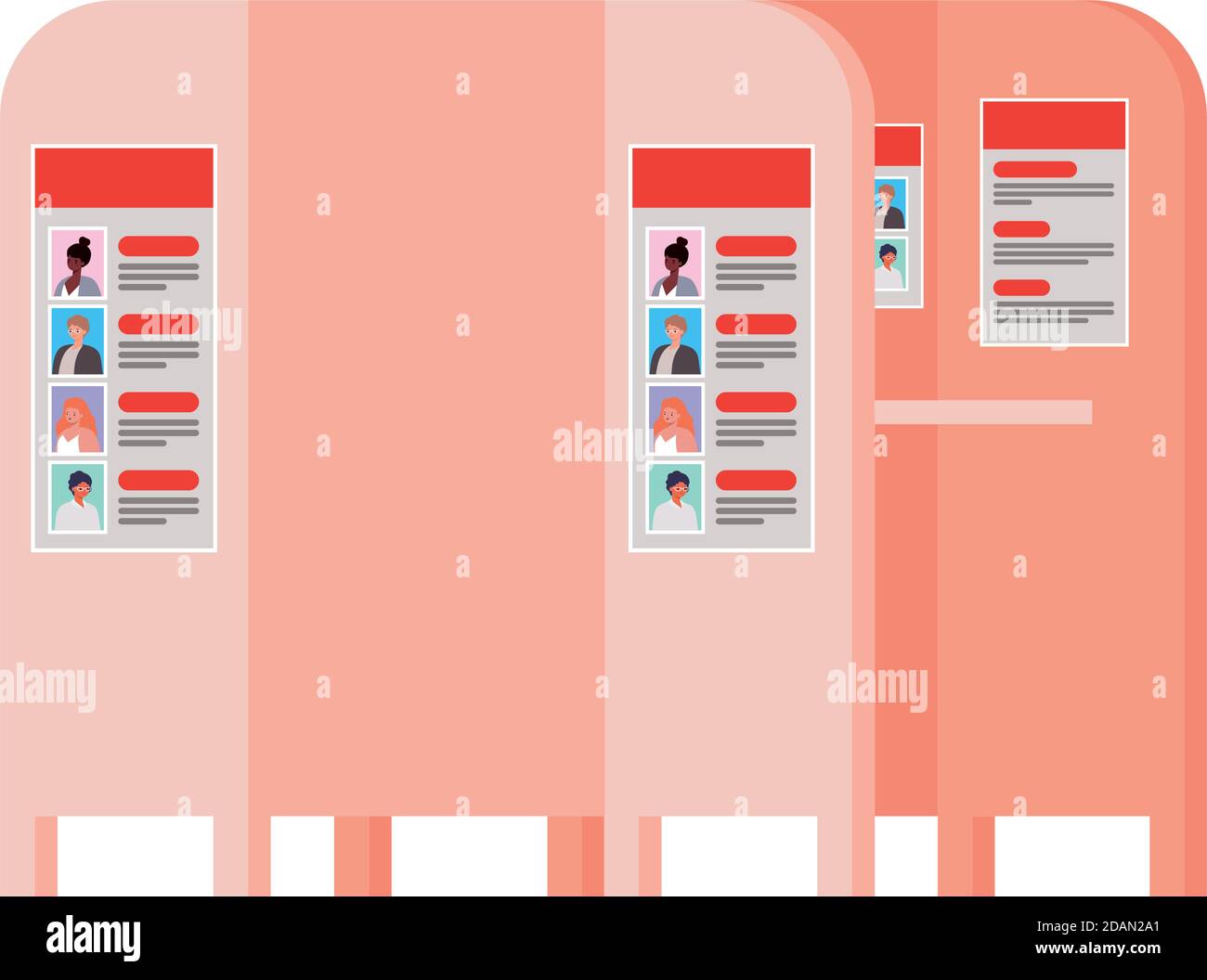 voting booth with votacion card, four picture and information Stock ...