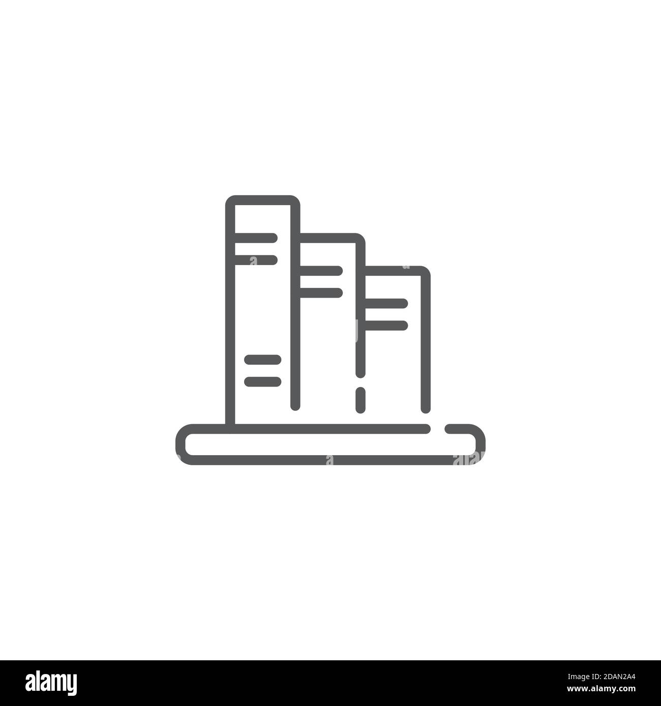 Book library icon, color, line, outline vector sign, linear style ...