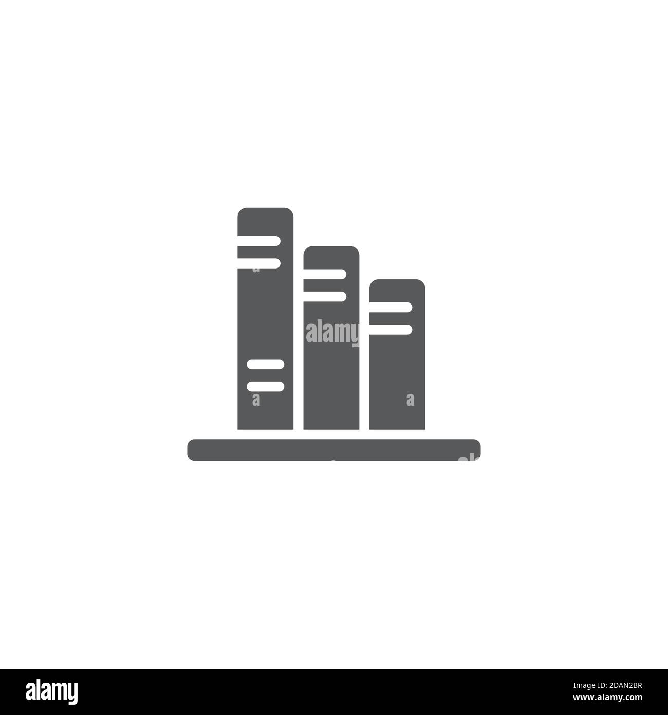 Book library icon, color, line, outline vector sign, linear style ...