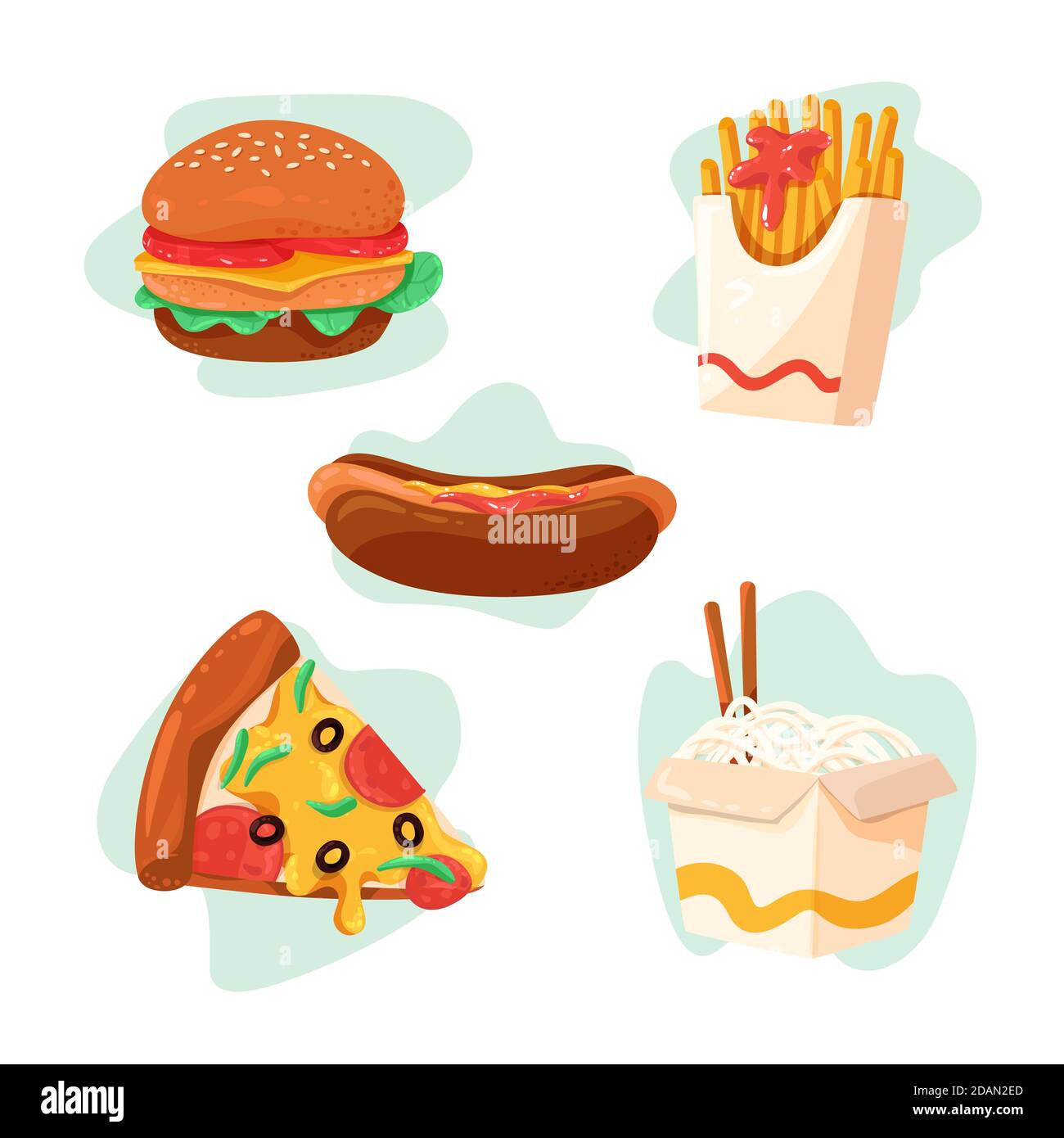 Tasty fast food collection Vector illustration Stock Vector Image & Art ...