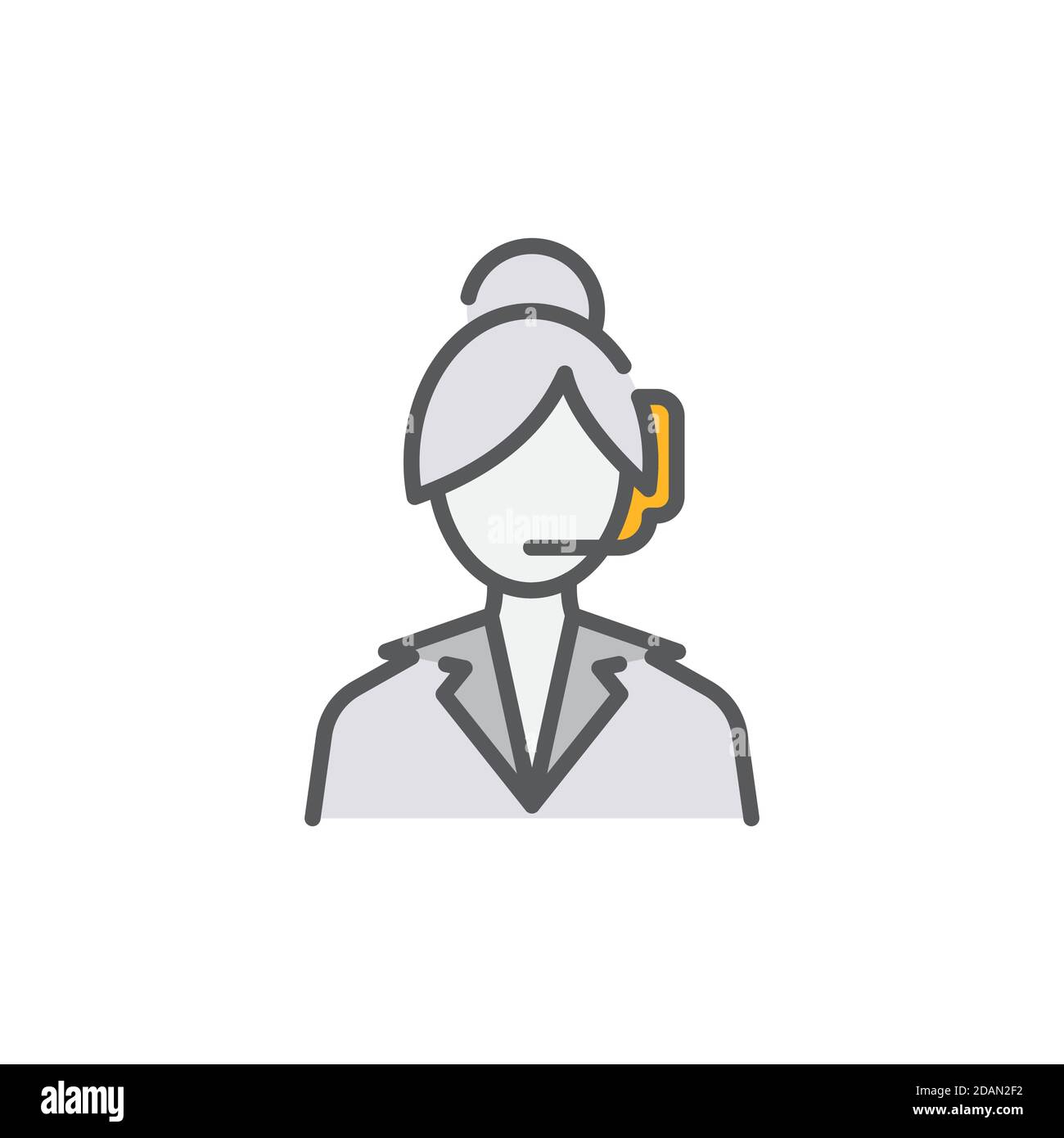 Call center lcon. Symbol, line, color, outline style pictogram on beige ...