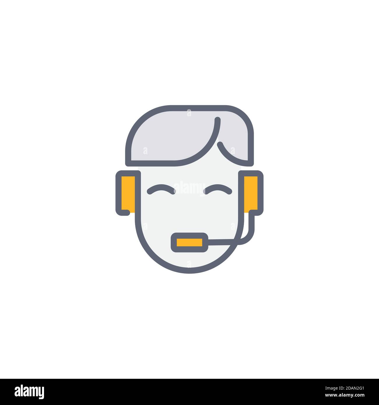Call center lcon. Symbol, line, color, outline style pictogram on beige ...